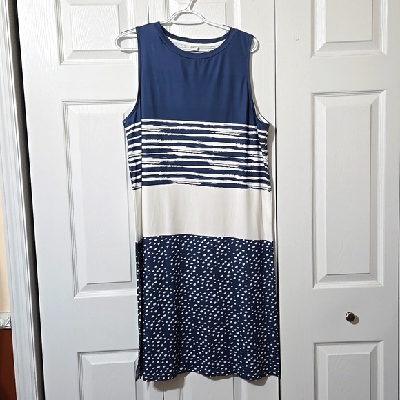 Pixie Lady | Dresses | Pixie Lady Blue White Dress Size Xl Nwot | Poshmark